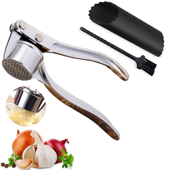 Kitchen Gadgets Garlic Press Stainless Steel Garlic Mincer Garlic ...