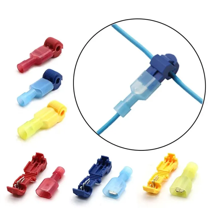 10/20set T-Tap wire clip Snap Splice Terminals Crimp Wire Connector ...