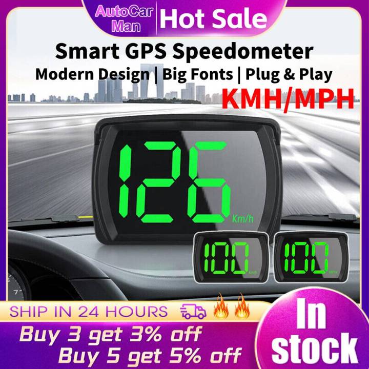Universal Car HUD Head Up Display KMH/MPH Speedometer GPS 2.8 Inch Big ...