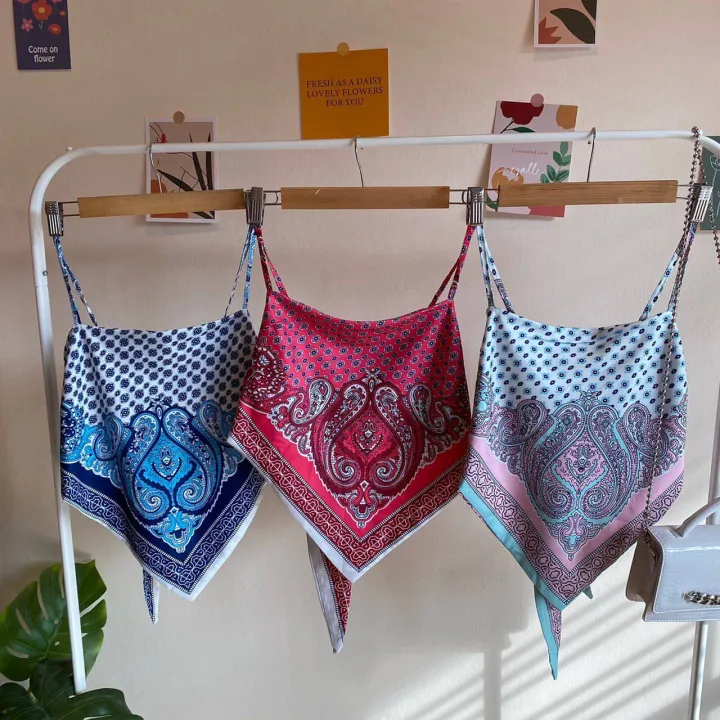 🌈Spinnyhouse🌈Triangle camisole‼️ Adjustable back tie‼Th p101b silk ...