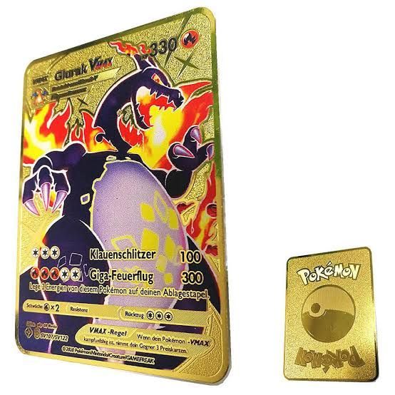 LIUHYLG Charizard VMAX Metal Gold Card - Collector's Rare Shiny Gold ...