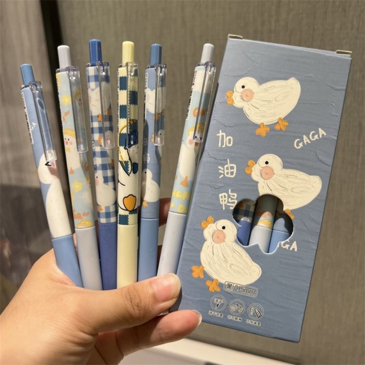 6pcs Cute Duck Pens ST Nib Black Ink Ballpoint Pen Back To School ...