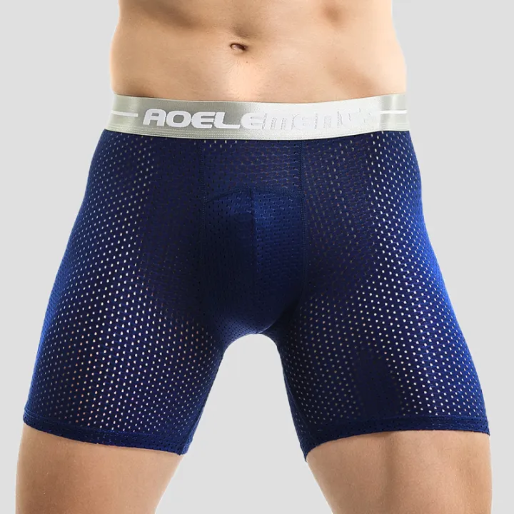 Men's Extra Long Sports Underwear Boxer Running Anti-Wear Legs Large ...