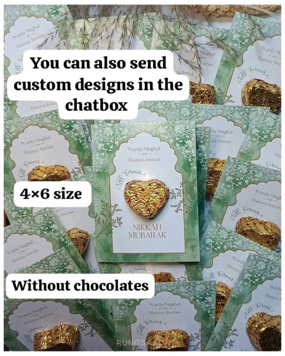 Date Fixed Favor Cards, Pack of 10 without Chocolate Cards, Wedding ...