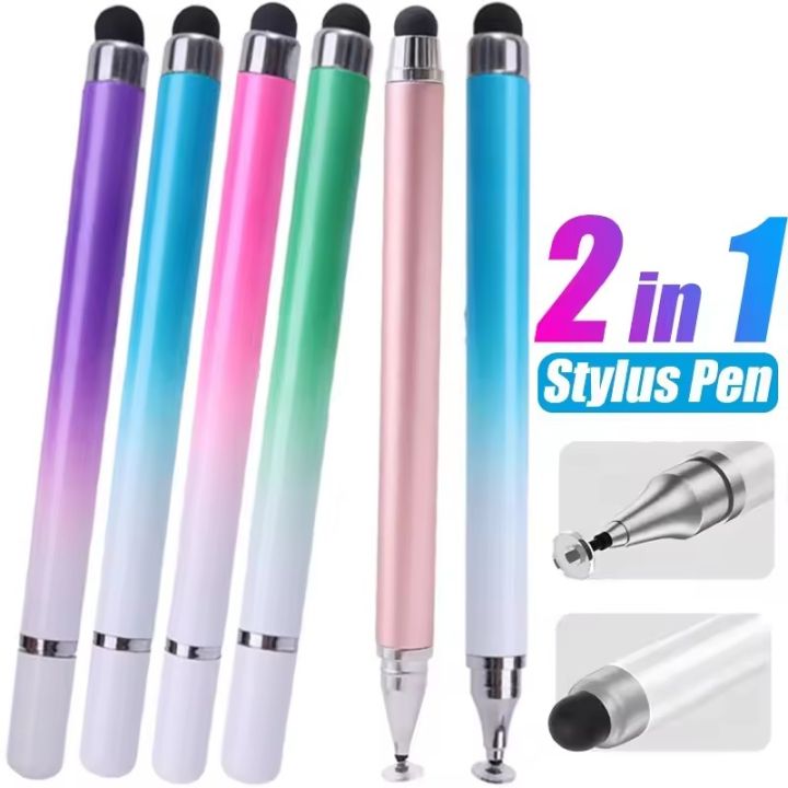 2 in 1 Universal Stylus Pen For Tablet Mobile Android IOS Phone iPad ...