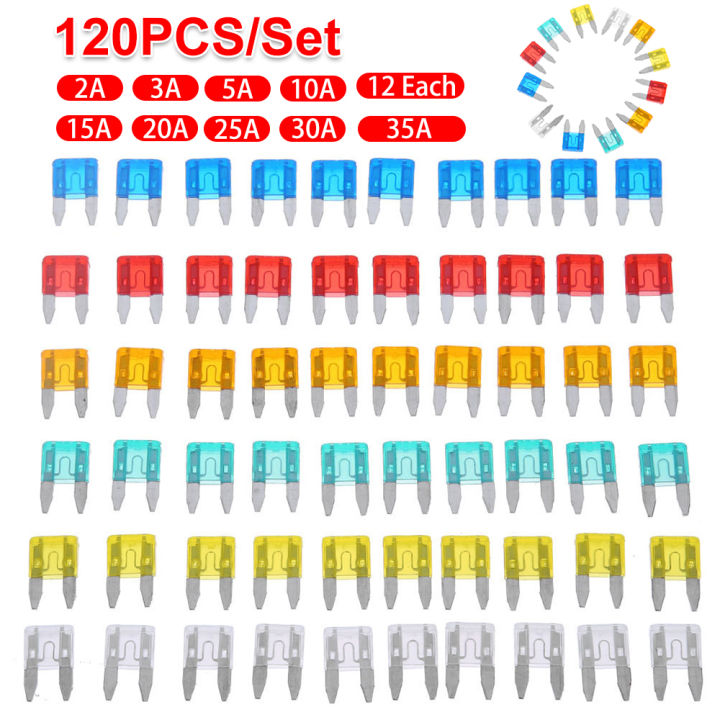 60/120pcs Auto Car Truck Mini Fuse Blade 5A 10A 15A 20A 25A 30A Mixed ...