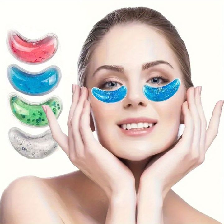 2pcs Eye Patches for Puffy Eyes, Reusable Ice Gel Eye Pad Cooling Eye ...