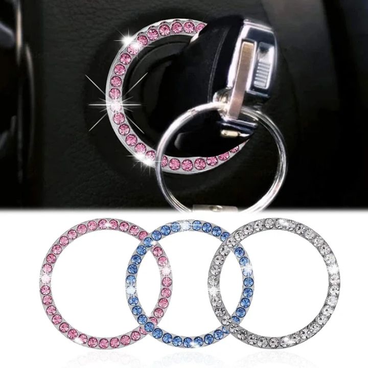 Car Ignition Key Ring Diamond Rhinestone Stickers for Auto Motorcycle ...