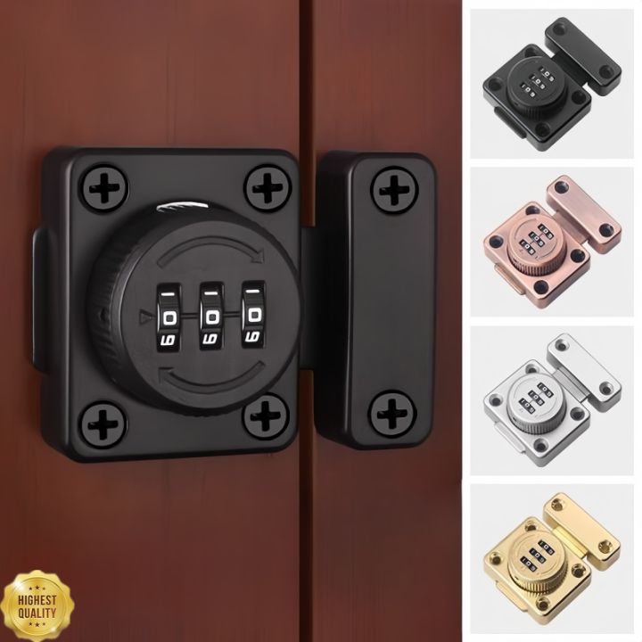 3 Digit Combination Home Security Latch Rotate Bolt Latch password lock ...