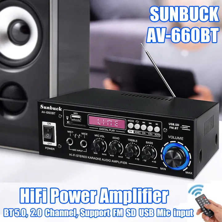 AK35/AV-660BT Audio Power Amplifiers 2 Channel Bluetooth-Compatible ...