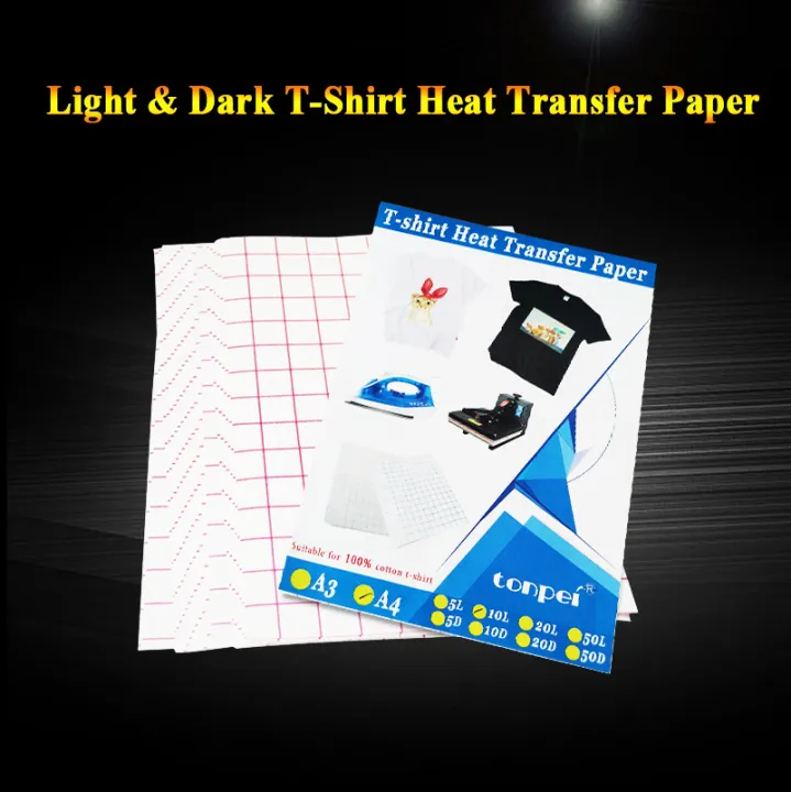 10 Sheets Inkjet Heat Transfer Paper A4 Cotton T-Shirt Dark Black ...