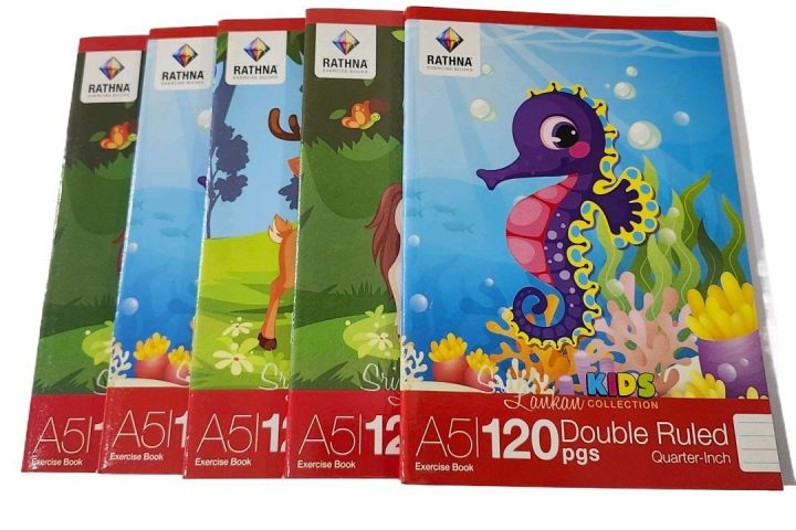 Ratna Excercise books 120 pages A5 Double Rule 5 Book | Daraz.lk