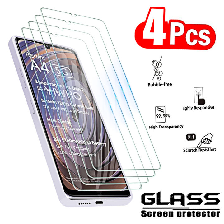 4Pcs Tempered Glass for Redmi A4 A3 A2 A1 Plus Screen Protectors ...