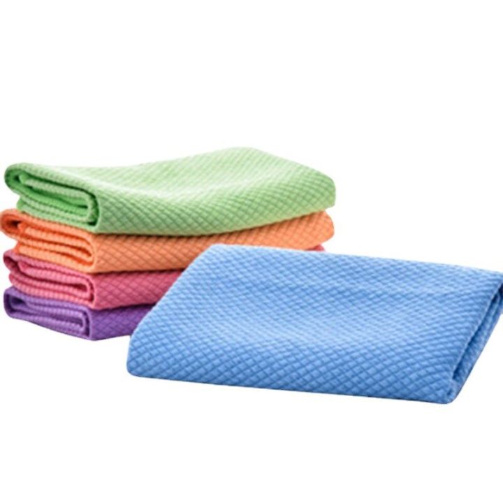 5PCS No Trace Glass Cleaning Towel Absorbent Dish Cloth for Tableware ...