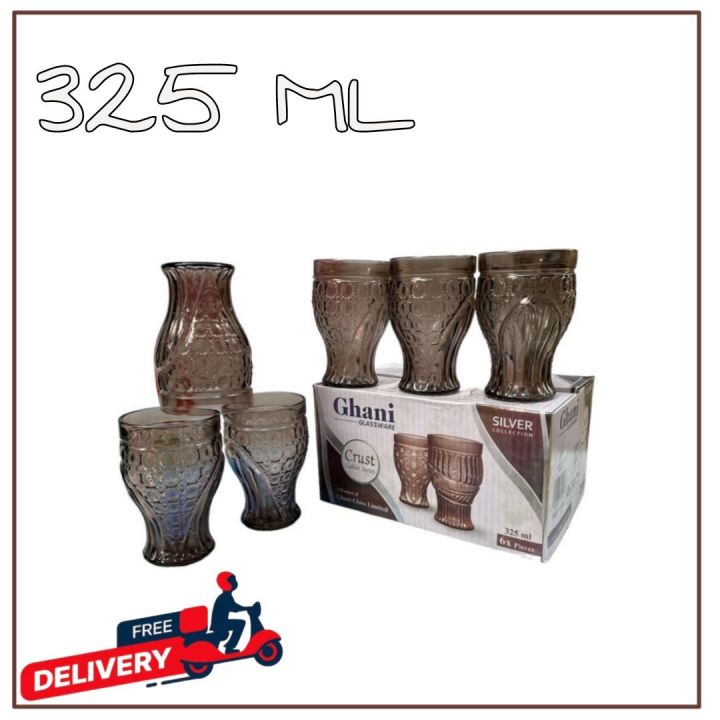 Pack Of 6 Ghani Water Glass Stylish Water Glass Set 325 ML Large Size ...
