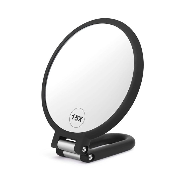 Magnifying Handheld Mirror Double Sided, 1 x 15x Magnification Hand ...