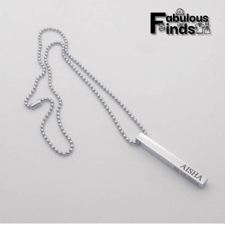 Customized Bar Locket with Name Engraving | Daraz.pk