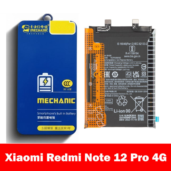 BP4K Battery Mechanic Original, 5000mAh Replacement for Xiaomi Redmi ...