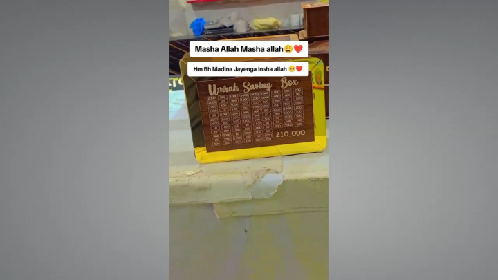 Umrah Saving Box - Wooden Money Box - Saving Box with Counter - Gullak ...