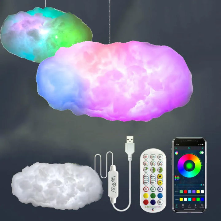 3D Big Cloud Lighting Light White 3D Ceiling Interior Cloud Decor ...