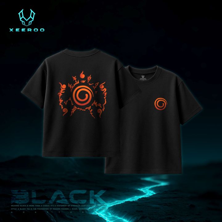 Naruto Cursed Mark Oversized Drop Shoulder Black T-Shirt – Heavy GSM ...