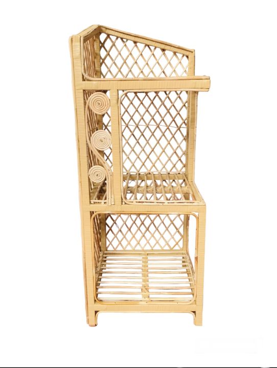 Corner Book Shelf Ornament Rack Cane Book Shelf | Daraz.lk