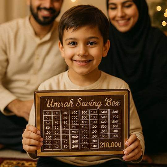 Umrah Saving Box – Wooden & Acrylic Money Bank | Islamic Coin Box for ...
