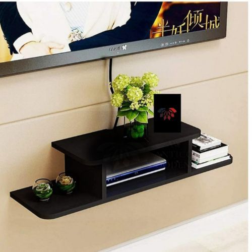 Set-Top Box WiFi Router Rack Wooden Floating Wall Shelf Wall-Mounted Tv ...