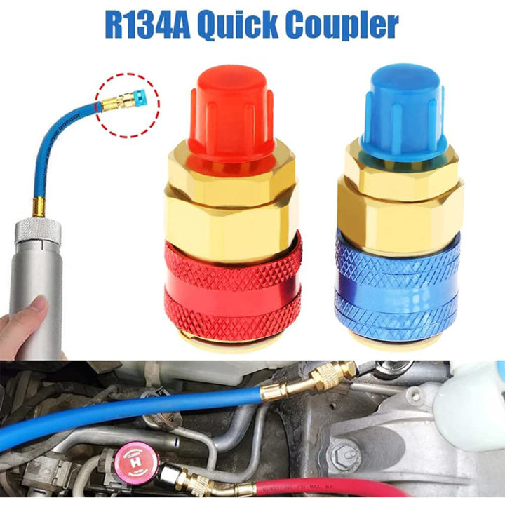 R134A Low High Side Auto Car Quick Coupler Connector Brass Adapters Air ...