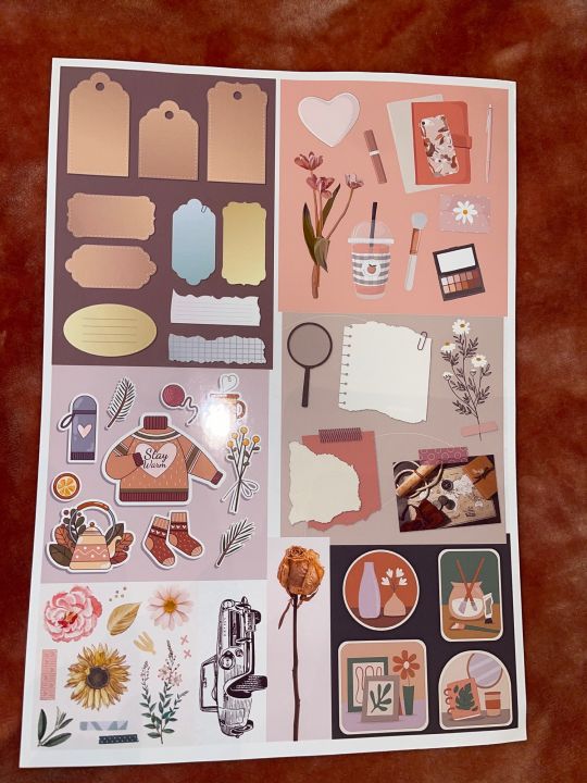 Journaling and scrapbooking A4 sticker sheet | Daraz.pk