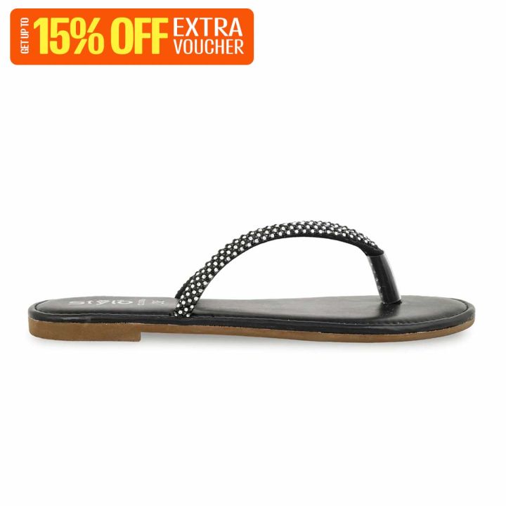 Stylo Black Casual Women Chappal CL1929 Black Chappals For Women ...