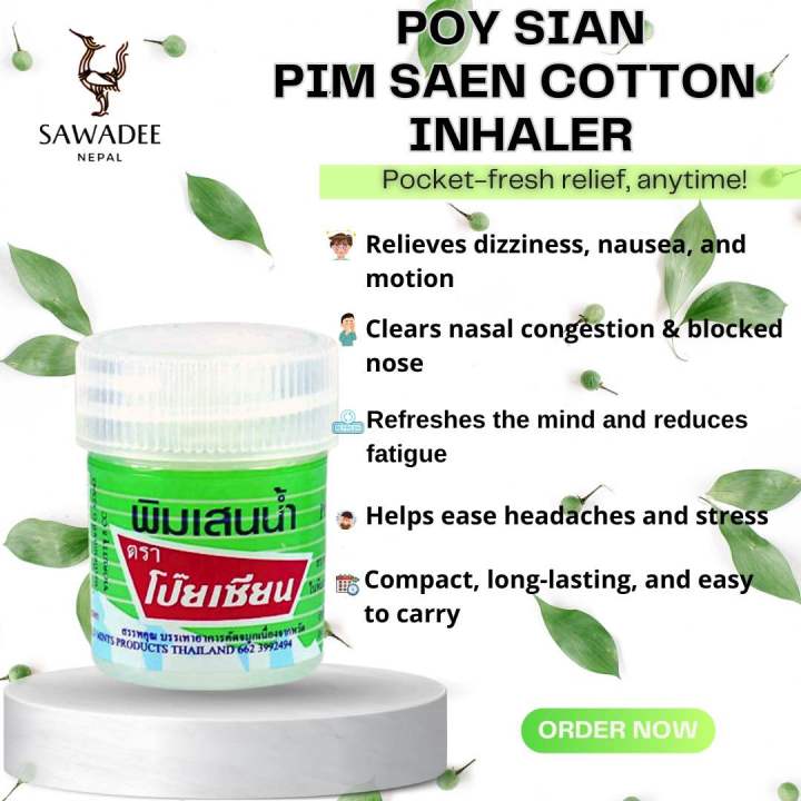 Pim Saen Herbal Balm Inhaler – Relief for Headache, Dizziness, Nausea ...