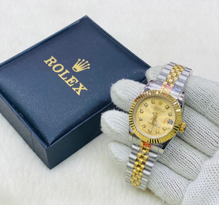 New Ladies Fashion Rolex Two Tone/Silver/Gold Watch | Daraz.lk
