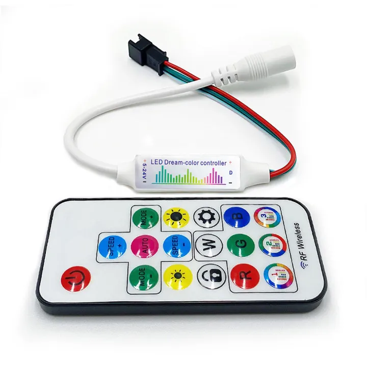 WS2812B WS2811 RGB Led Strip Light Controller With 17Keys RF Music ...