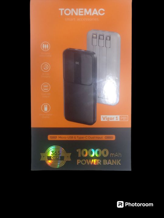 TONEMAC 100% original Power Bank Branded Digital display 1000Mah vigor ...