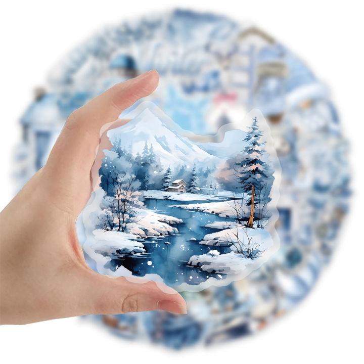 10/30/50PCS Cute Cartoon Blue Winter Graffiti Stickers Decoration Decals DIY Laptop Notebook ...