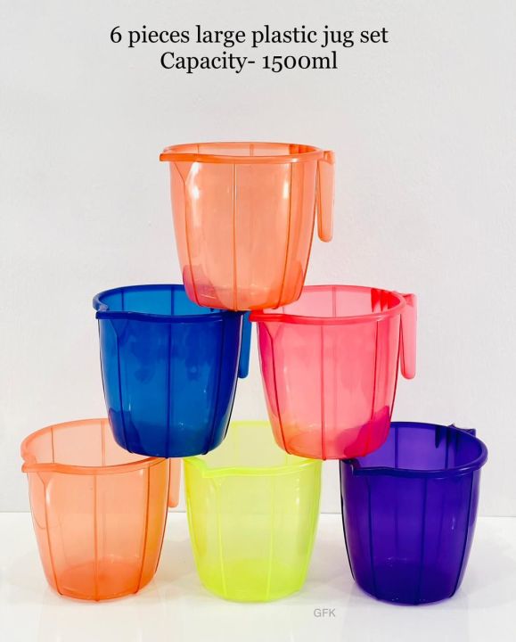6 pieces large plastic jug set ( size 1500ml) | Daraz.lk