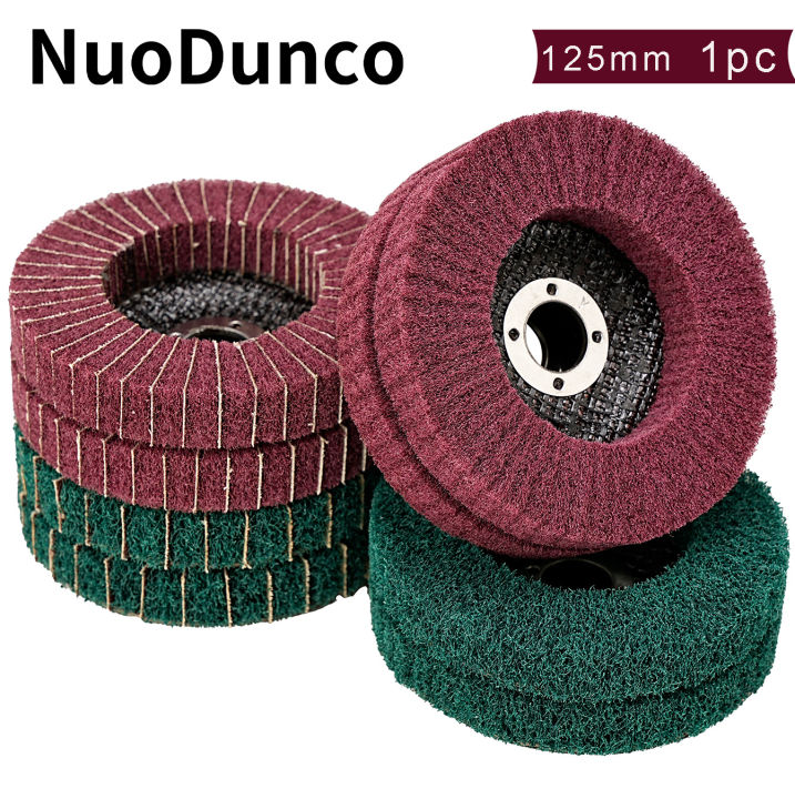 125mm Nylon Fiber Flap Polishing Wheel Disc 5 Inch Non-Woven Grinding ...