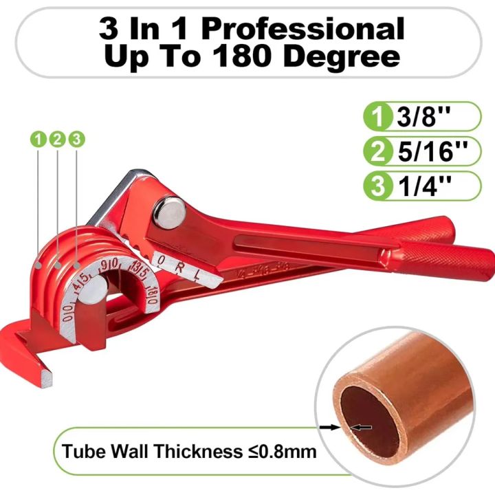 3 in 1 Manual Pipe Bender for 6mm 8mm 10mm Three Grooves British and ...
