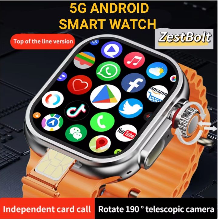 5G PRO Ultra Android Smart Watch With HD DUAL Rotational Camera GPS ...