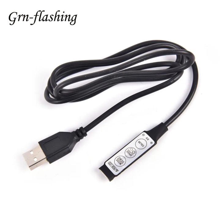 RGB Controller 0.5m 1m 5V USB Connector Cable 4pin Line 3 Keys Dimmer ...