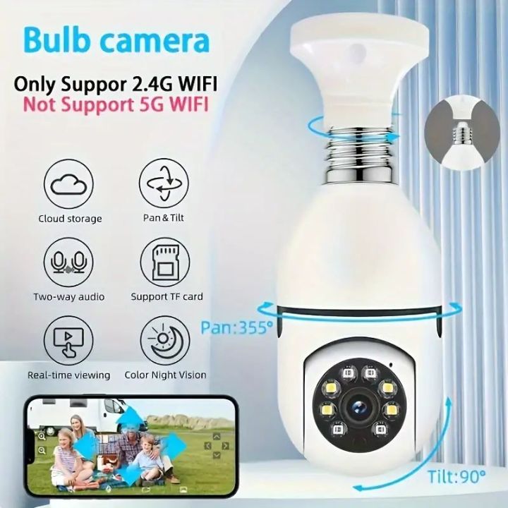 Bulb Camera ip camera security camera E27 wifi camera Connector, 360 ...