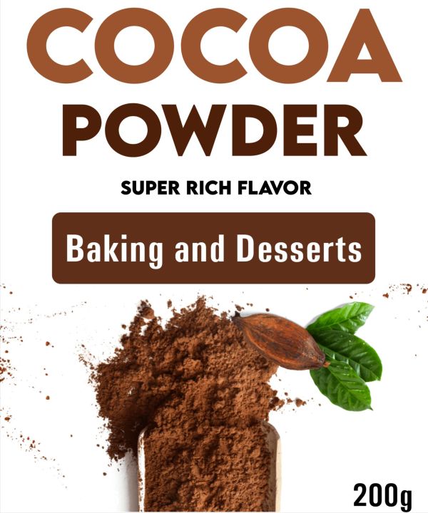 Super Rich Cocoa Powder 200 grams | For Baking and Desserts Ice cream ...