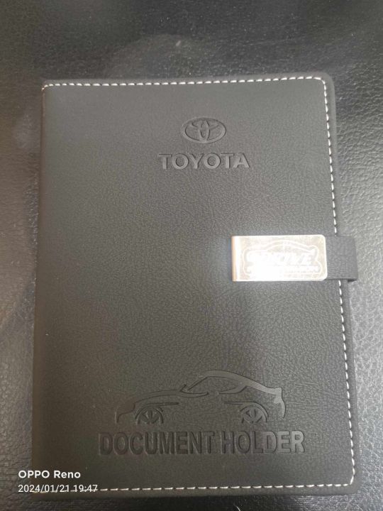 TOYOTA Car Vehicle Leather Documents Holder- Black | Daraz.com.bd