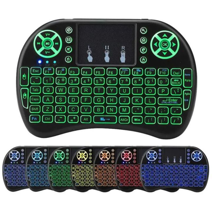I8 Backlit Mini Wireless Keyboard English 2.4G Air Mouse Remote ...