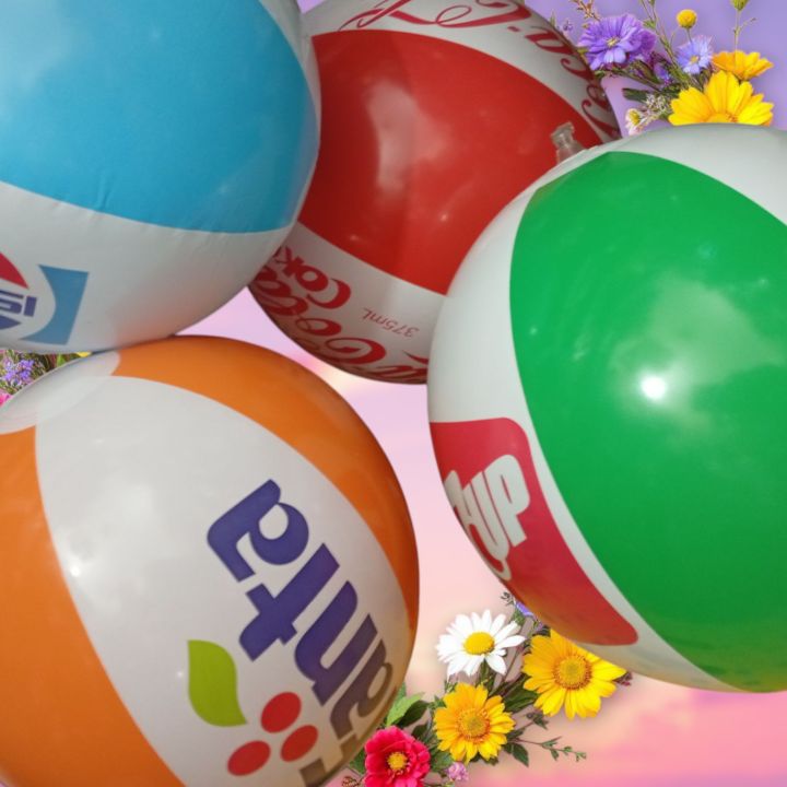 Kids ball toys game ball plastic inflatable ball big ball coca-cola ...