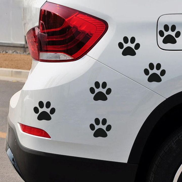 4Pcs Car Sticker Funny Cute Dog Paw Sticker Foot Prints Footprint Decal ...