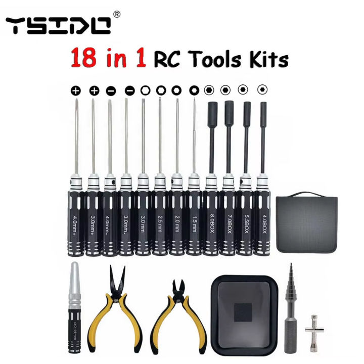 RC Tools Kits 18 in 1 Screwdriver Pliers Hex Sleeve Socket Spanner ...