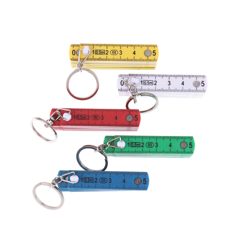 0.5 Meter 10 Fold Keychain Plastic High Precision Folding Ruler Can Be ...