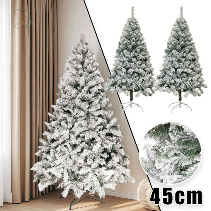 Realistic Snow Flocked Christmas Tree PVC Artificial Pine Tree White ...